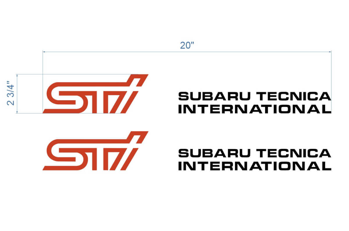 2X STI Subaru Tecnica International Doors Cover Vinyl Decals Stickers