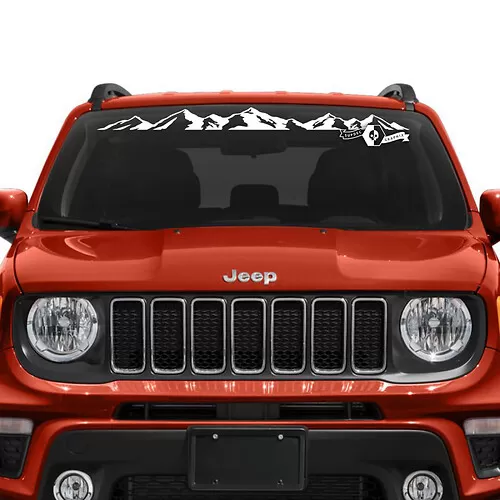 Jeep Renegade Windshield Window Graphic Mountains Vinyl Decal Sticker