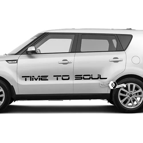 Pair Lettering Time To Soul Emblem Logo Decal Sticker Vinyl For Kia Soul